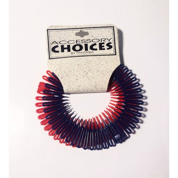 Vintage | Hair | Vtg 8s Accessory Choices By Fantasia Flexible Headband Combs Taiwan Plastic ...